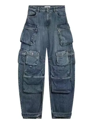 Attico Multi-pocket Cargo Pants - Blue