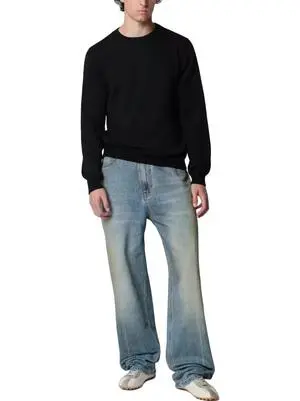 ROBERTO COLLINA Ribbed Knit Crew Neck Sweater - Black