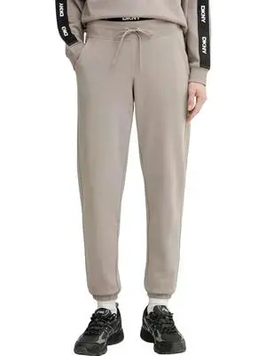 Dkny High-rise Logo Waistband Track Pants - Brown