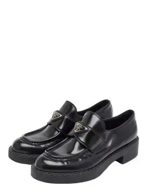 Prada Logo Plaque Loafers - Black
