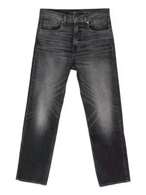 7 For All Mankind Straight Leg Faded Effect Jeans - Black