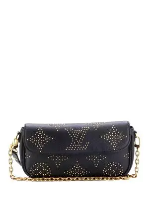 LOUIS VUITTON Studded Leather Crossbody Bag - Black