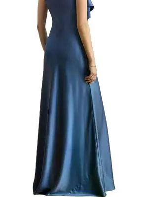 Ralph Lauren Elzira One-shoulder Gown - Blue