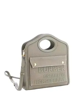 Burberry Canvas And Leather Mini Crossbody Bag - Green