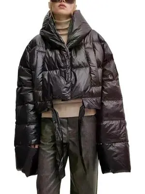 MMC STUDIO Quilted Hooded Jacket - Black