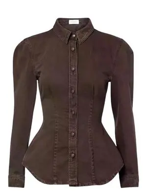 Magda Butrym Belted Denim Shirt - Brown