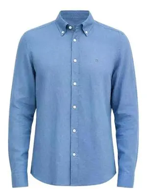 BOSS Button-down Embroidered Logo Shirt - Blue
