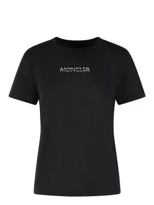 Moncler Embroidered Logo Patch Detail T-shirt - Black