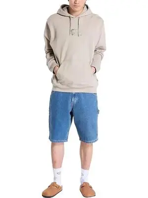 VANS Logo Embroidered Drawstring Hoodie - Neutrals