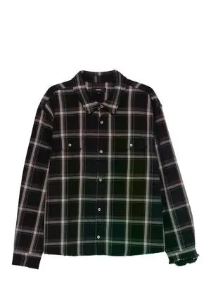 PURPLE BRAND Check-pattern Cotton Shirt - Blue