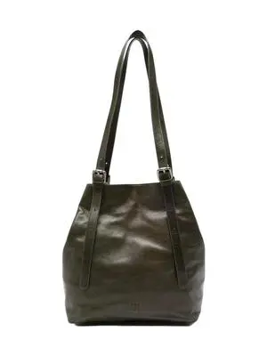 AUTENTICA 504 Leather Shoulder Bag With Buckle Detail - Green