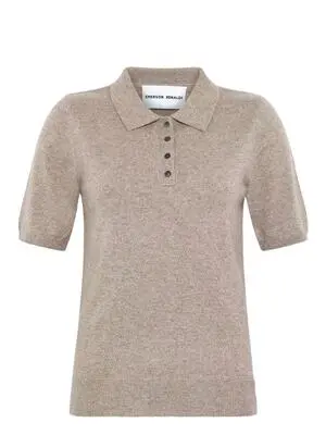 EMERSON RENALDI Knitted Polo Top - Neutrals