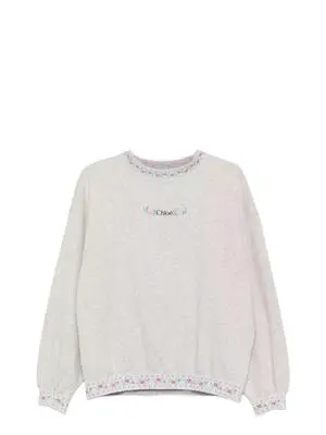 Chloé Floral Embroidered Crewneck Sweatshirt - Grey