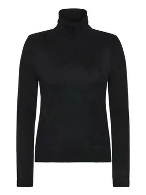 EMERSON RENALDI Fine Knit Roll Neck Long Sleeve Sweater - Black