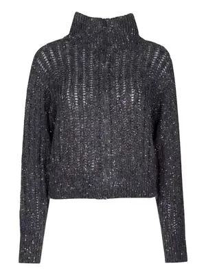 BRUNELLO CUCINELLI Brunello Cucinelli Open-Knit Sequin Embellished Cardigan