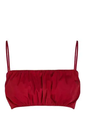Staud Fiore Gathered Spaghetti-strap Top - Red
