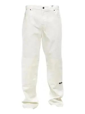 MSGM Logo Print Straight Leg Jeans - Neutrals