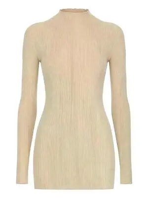 Rick Owens Ribbed Knit High-neck Sweater - Neutrals