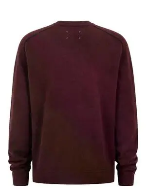 MAISON MARGIELA Contrast Stitch Crew Neck Sweater - Red