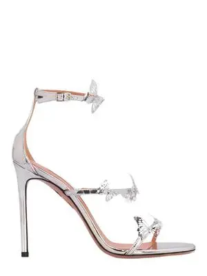 AQUAZZURA Papillon Sauvage Butterfly Embellished Sandals - Silver