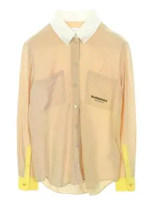 Burberry Logo Silk Shirt - Neutrals