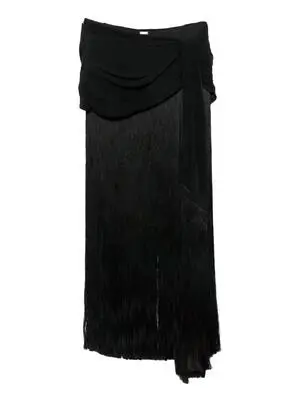 Cult Gaia Saman Fringe-trimmed Maxi Skirt - Black