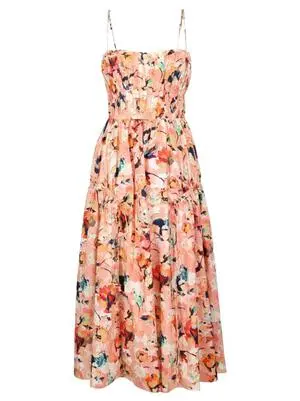 Ulla Johnson Vidri Floral-print Midi Dress - Pink