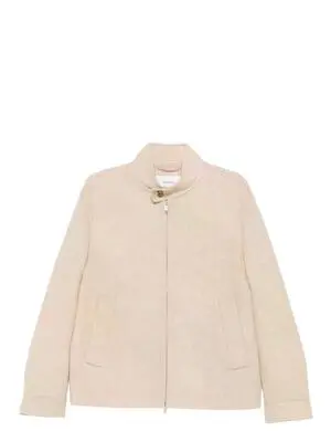 LARDINI Zip-up Felted Jacket - Neutrals