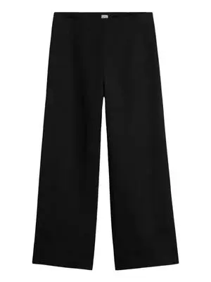 TOTEME Wide Leg Satin-effect Trousers - Black