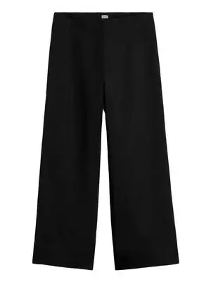 TOTEME Wide Leg Satin-effect Trousers - Black