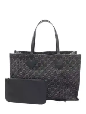 Gucci Ophidia Gg Denim Tote Bag - Grey
