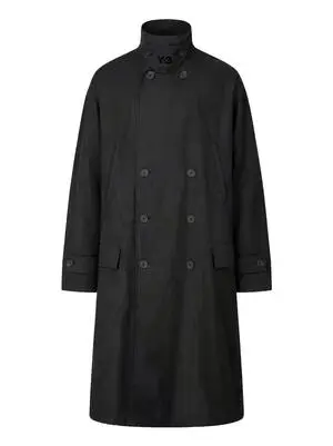 Y3 Double-breasted Coat - Black