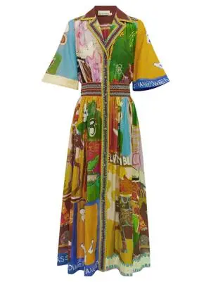 ALEMAIS ALEMAS Graphic-Print Button-Down Maxi Dress