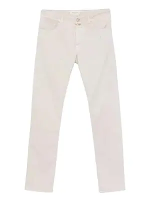 Jacob Cohen Bard Logo-patch Slim-fit Trousers - Neutrals