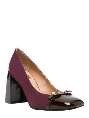 Moschino Square-toe Heart Detail Pumps - Purple