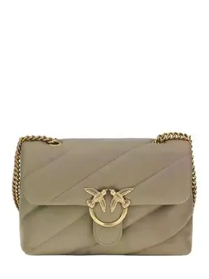 Pinko Love Bag Quilted Leather Shoulder Bag - Grey