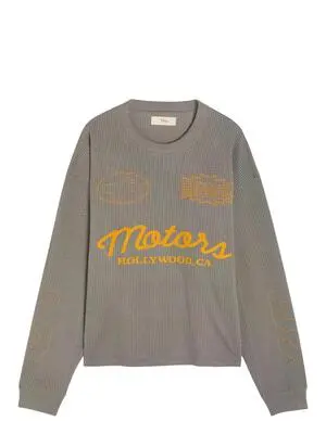 CHERRY LA Logo-print Mesh Long-sleeve T-shirt - Grey