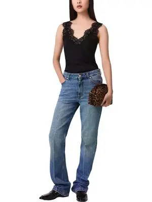 Stella McCartney Lace Trim V-neck Sleeveless Top - Black