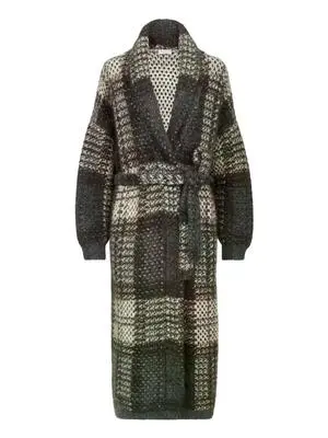 Brunello Cucinelli Dazzling Tartan Double Knit Coat - Brown