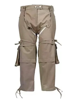 SRVC STUDIO Bella Cut-Out Tie-Fastening Cargo Pants