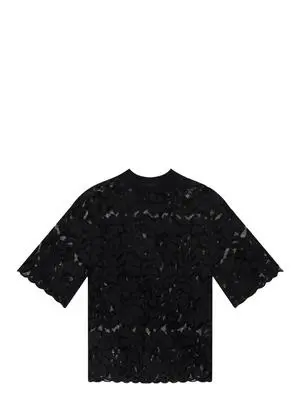 ALLSAINTS Floral Lace Scalloped-edge Top - Black