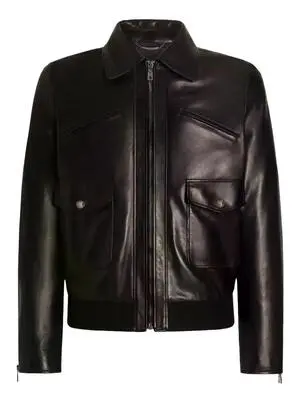 Dolce & Gabbana Zipped Leather Jacket - Black