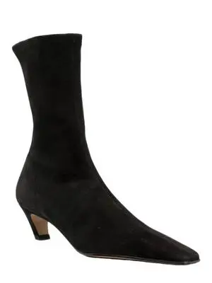 Khaite Arizona Pointed-toe Suede Ankle Boots - Black