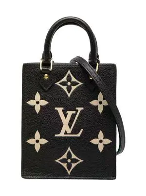 LOUIS VUITTON Bicolor Monogram Empreinte Petit Sac Plat Satchel - Black