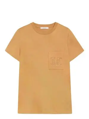 Max Mara Monogram Embroidered Chest Pocket T-shirt - Orange