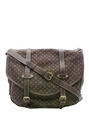 LOUIS VUITTON Monogram Mini Lin Saumur Xl Shoulder Bag - Brown