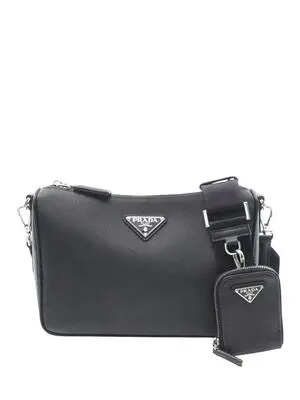 Prada Saffiano Travel Crossbody Bag - Black