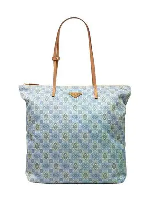 Prada Printed Nylon Tote Bag - Blue