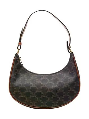 Celine Triomphe Coated Canvas Ava Shoulder Bag - Brown