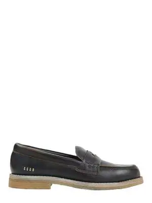 GOLDEN GOOSE Penny Loafers With Gold-tone Logo Detail - Brown